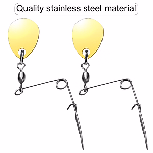 Sumind 40 Pieces Fishing Spinner Blades Spinner Bait Smooth Spoons Rigs Fishing Spoons Blades Lures Accessories(Gold)