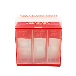 Bandage Box Container, Red with White Center