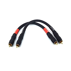 WJSTN RCA to RCA Audio Cable RCA Male to Male Stereo Audio Cable ， for Home Theater, HDTV, Amplifiers, Hi-Fi Systems 2-Pack (6 inches)
