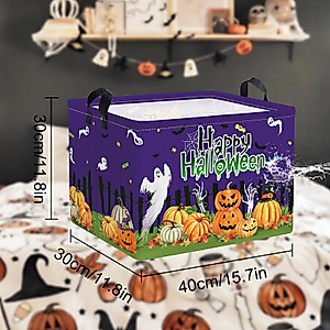 Clastyle Rectangular Gnome Cart Fall Basket Orange Pumpkin Christmas Gift Shelf Basket Farm Harvest Turkeys Storage Bin for Toys Clothes