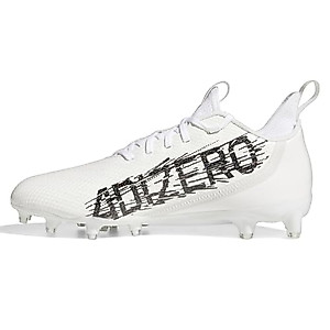 adidas Men's Adizero Scorch Football Shoe, White/Black/White, 10.5