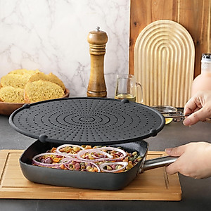 Splatter Guards for Frying, 13 Inch Silicone Grease Splatter Guard, Splatter Screen for Frying Pan with Latest Folding Handle, Cover Oil Splash When Cooking Fried Chicken or Popcorn