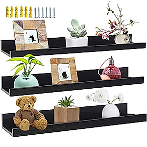 3 Pack 24 inch and 3 Pack 47 inch Photo Picture Ledge Shelf for Office, Living Room, Bedroom