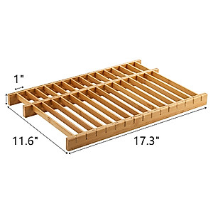 Lawei 2 Pack Over The Sink Dish Drying Rack, Bamboo Dish Rack Plate Stand Pot Lid Holder Kitchen Cabinet Organizer for Bowl, Cup, Cutting Board and More