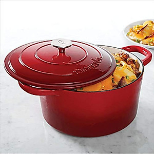 Crock-Pot Artisan Round Enameled Cast Iron Dutch Oven, 7-Quart, Scarlet Red