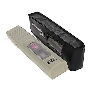 1Pcs TDS-Meter, Digital Pool Salt Tester 1-9990PPM, TDS, EC & Temp Meter 3 in 1,Salinity PPM Tester Meter Resolution Titanium Alloy Conductivity for Water Aquariums TDS-3 Gray with Leather Case