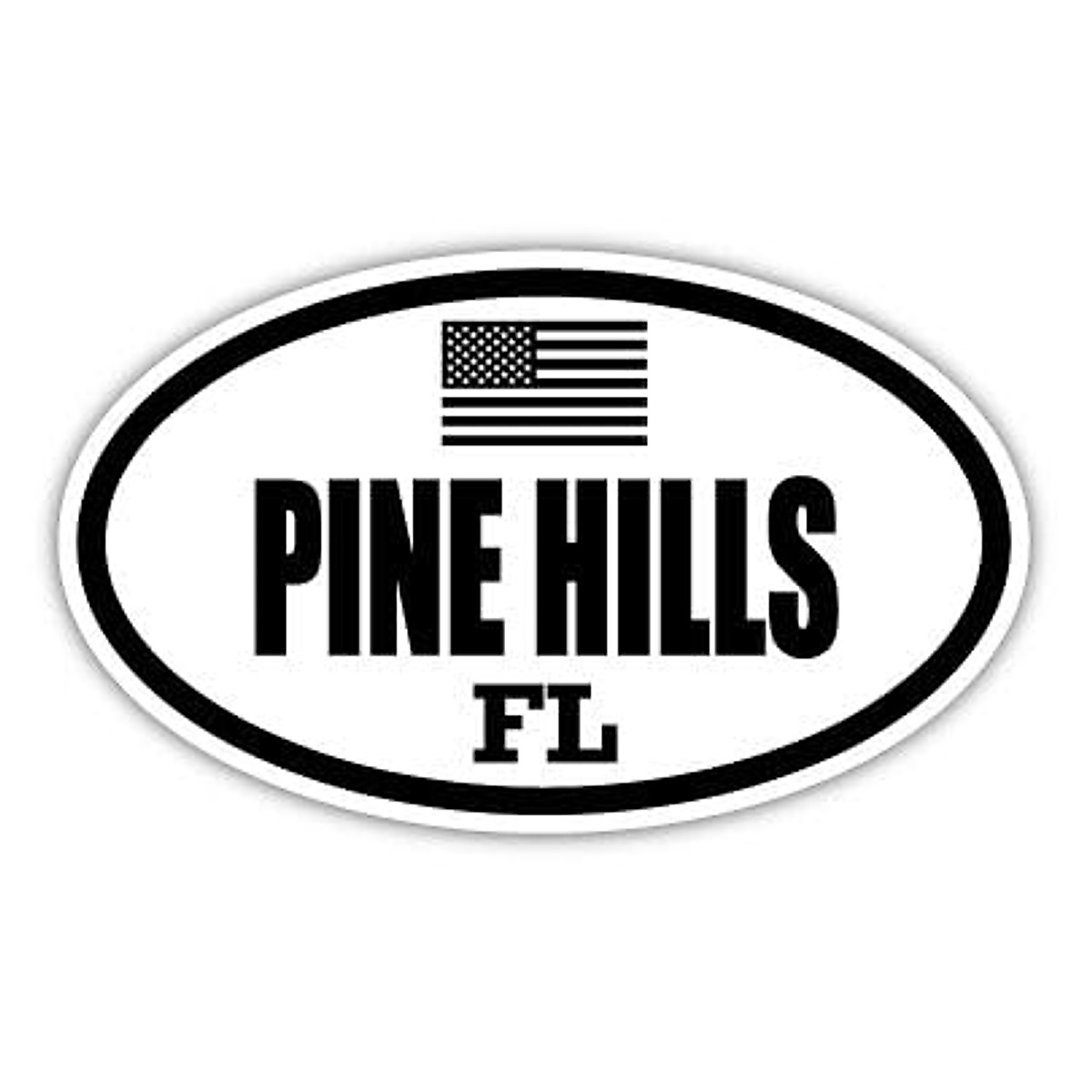 3 Pack Reflective Pine Hills FL Florida Orange County Stealthy US Flag Euro Decal Sticker Vinyl for Hard Hats, Bottles, Glass, Toolbox 2" x 3"
