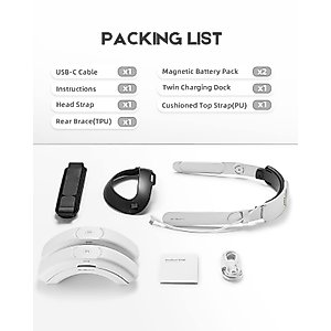 Head Strap with Battery Pack for Quest 2, Dual Replaceable Battery Combo(2x8000mAh) with Charging Dock, Adjustable Design Elite Strap VR Accessories