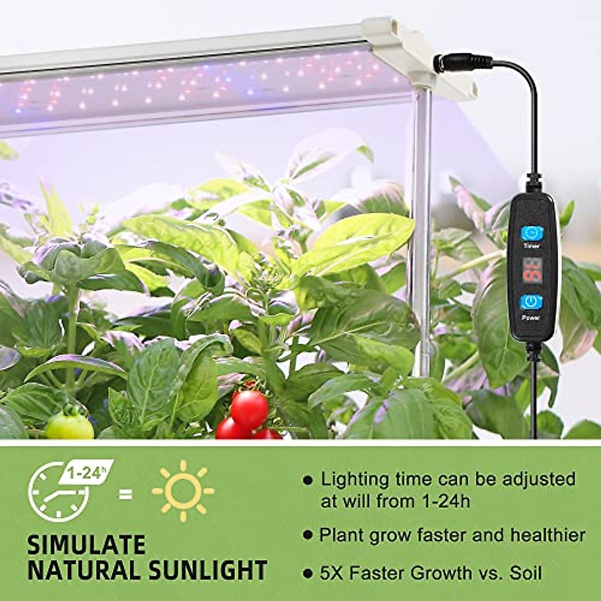 20 Pods Hydroponics Growing System, Herb Garden Kit Indoor Adjustable Height with Automatic Timer 34-Watt LED Grow Light, Indoor Garden with 4 Removable Water Tank, Gifts for Plant Lovers