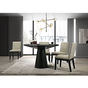 Dining Room Kitchen Table Chairs Set Model 3086 5pc Color Ebony Complete Set 1 Table with 4 Chairs