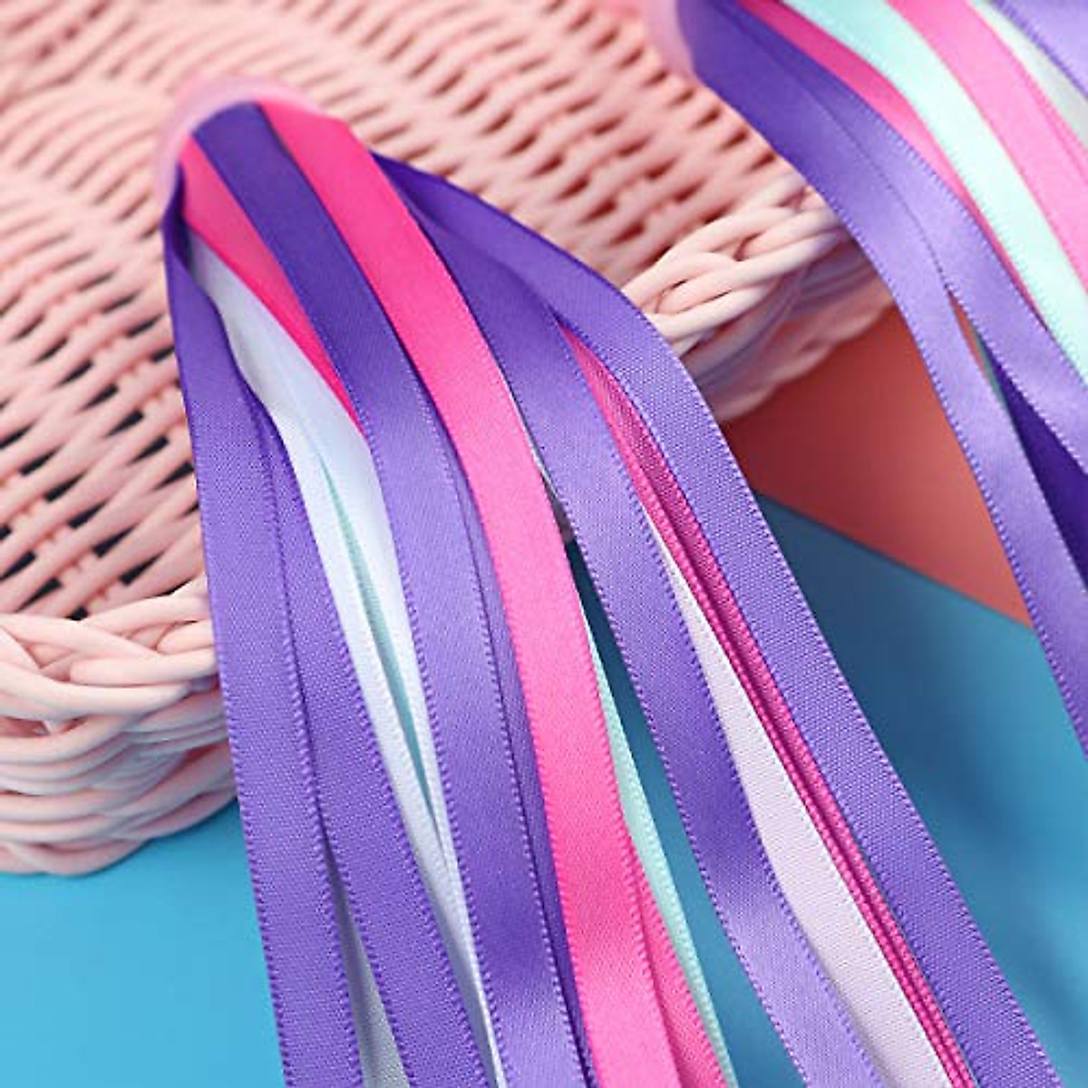 PLATT Kid's Bicycle Handlebar Streamers Colorful Ribbons Tassel for Girls Boys Bicycle Handlebar Scooter Handgrip (Purple 1Pair)