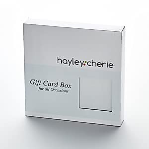 Hayley Cherie - Silver Gift Card Box with Black Foil Design- Textured Finish - Large Size 10" x 10" - For Wedding Receptions, Bridal & Baby Showers, Birthdays, Graduations, Funerals, Money