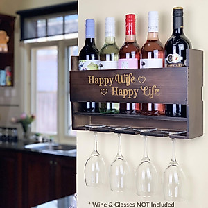 GIFTAGIRL Unique Gifts for Wife from Husband this Christmas - Funny Wine Gifts from Husband like our Happy Life Happy Wife Racks are ideal Wine Gifts for Women Funny, and Arrive Beautifully Gift Boxed