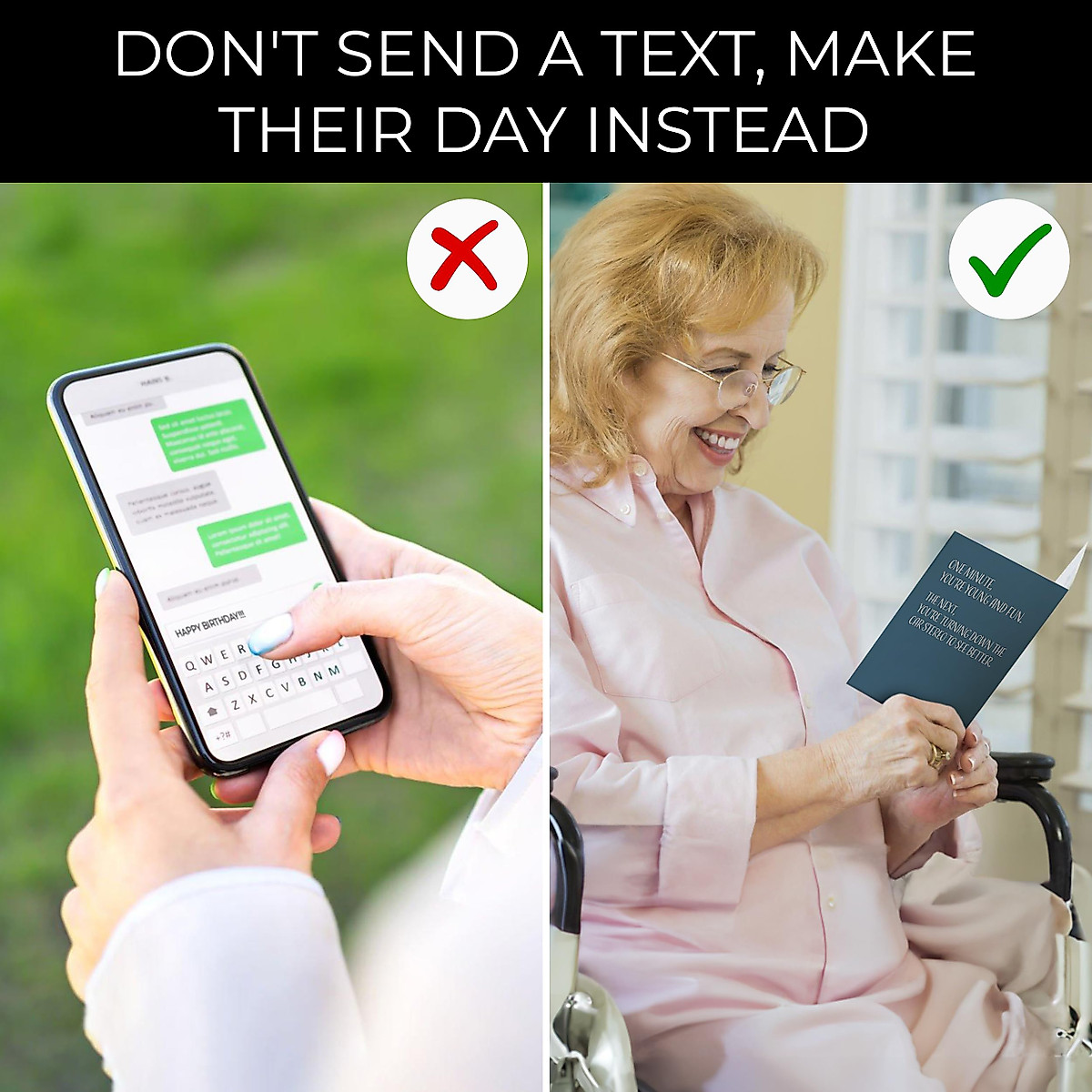 Funny Birthday Cards For Men and Women, Happy Birthday Card For Him Or Her, Single 4.25 X 5.5 Greeting Card With Envelope, Blank Inside, One Minute, You're Young And Fun, Modern Wit