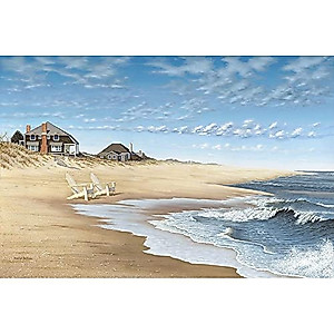 ArtDirect Hampton Beach 48x32 Huge Gallery Wrapped Canvas Museum Art by Pollera, Daniel