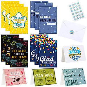 Chinco 24-Pack of Employee Appreciation Cards with Envelopes, Thank You Notes, Office Theme Design, Suitable for All Employees