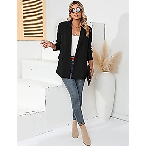 LUYAA Black Blazer for Women Business Professional Oversized Blazers for Women Black S