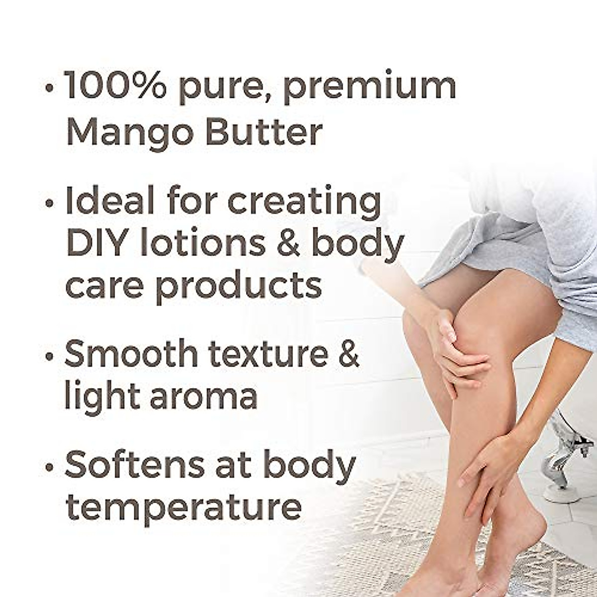 Plant Therapy Organic Mango Butter Raw, USDA Certified, 16 oz Jar For Body, Face & Hair 100% Pure, Natural Moisturizer For Dry, Cracked Skin, & DIY