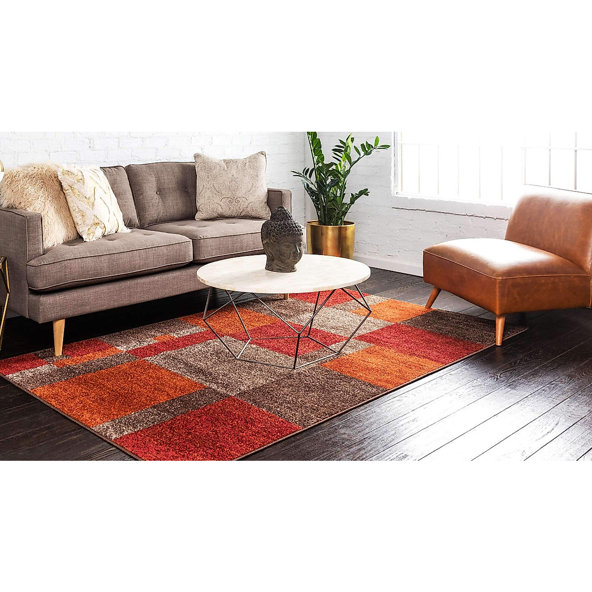 Unique Loom Autumn Collection Area Rug - Providence (9' x 12' 2" Rectangle, Multi/ Beige)