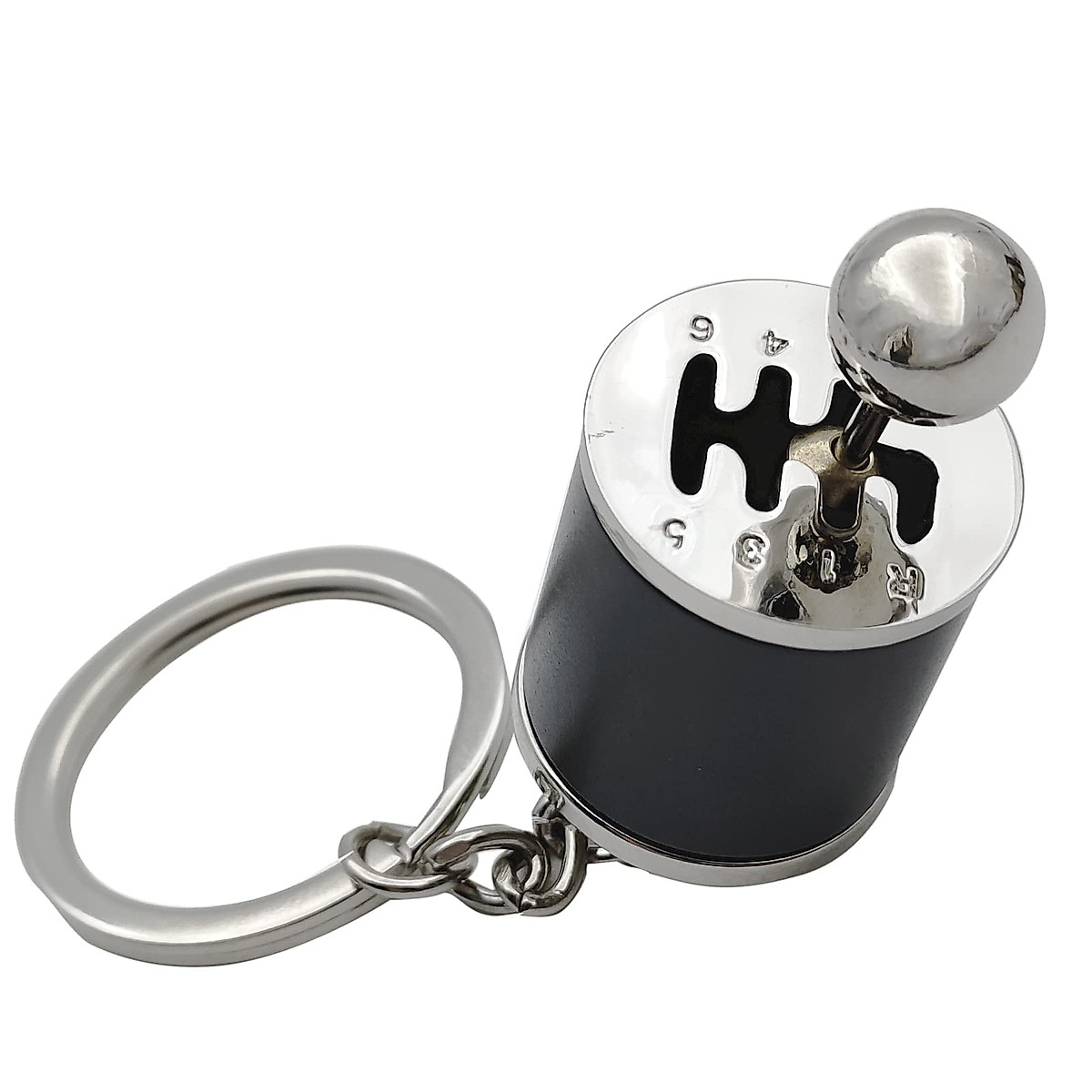 TEMI Shifter Gear Keychain,6 Speed Shifter Keychain,Mini Car Gear Shift Stick Knob Keyring Manual Transmission Gearbox Key Chain Creative Car Key Fob Keychain Accessories(black)