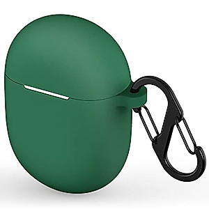 Geiomoo Silicone Case Compatible with Google Pixel Buds Pro, Protective Cover with Carabiner (Emerald Green)