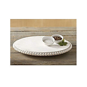 White Beaded Lazy Susan