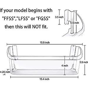 2 Pack 240323002 Refrigerator Door Bin Shelf Compatible with Frigidaire & Kenmore Bottom 2 Shelves on Refrigerator Side, PS429725, AP2115742 Replacement Parts Upgraded