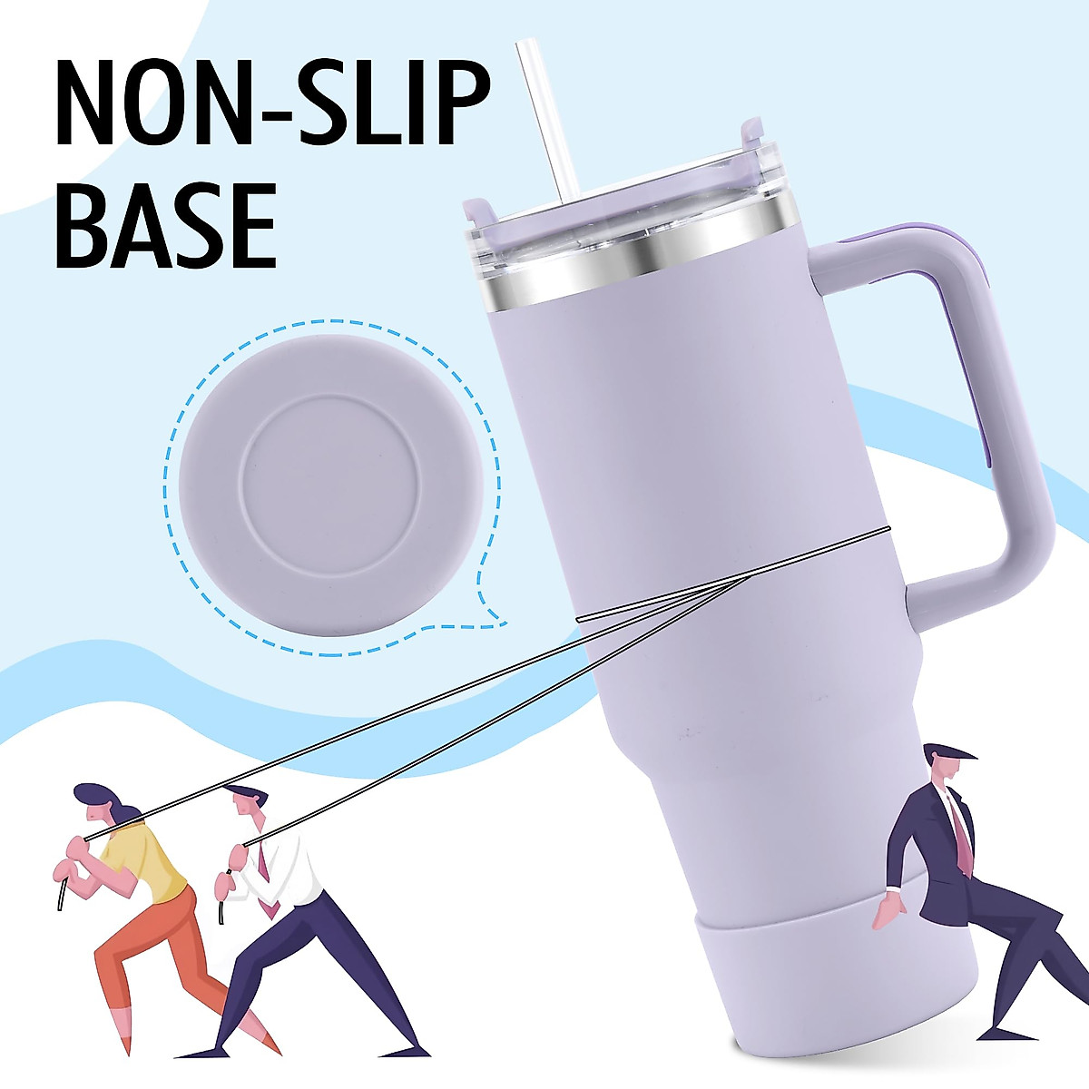 LorinShine 40 OZ Stainless Steel Tumbler with Lid and Straw, Insulated Cup with Handle, Leak Proof Tumbler, Large Water Iced Tea Coffee Bottle for Gift/Travel/Sport/Home