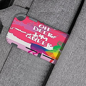 Oh Deer I Am Queer Gay LGBT Switch Sticker Skin Cute Pattern Full Wrap Skin Protection for Switch Lite