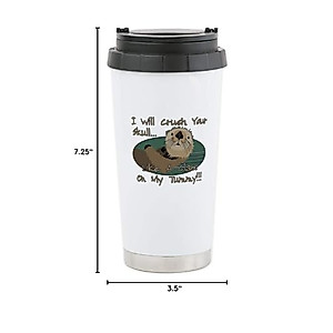 CafePress Otter Skull Crush Stainless Steel Travel Mug 20 oz. Insulated Stainless Steel Coffee Tumbler