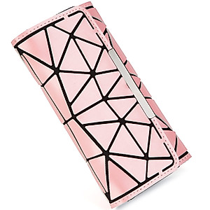 bovoid Wallets for Women Tote Bag Geometric Handbags Luminous Ladies Wallets and Messenger Bags Holographic Shoulder Bags(flash)