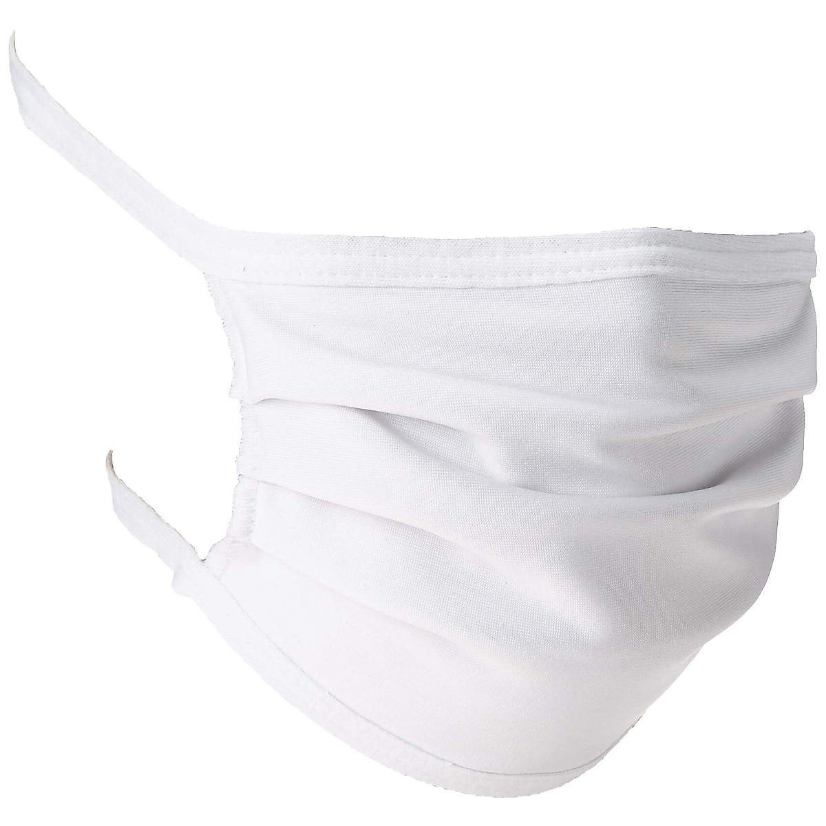 Gildan Adult Reusable 3-Layer Tie-On Cotton Face Mask (48 Pack), White (48 Pack), Adult: 6.5" x 7" (13" straps)