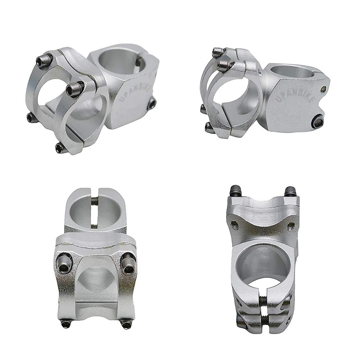 UPANBIKE Bike Stem 31.8mm 28.6mm 32mm Aluminum Alloy Short Stem for Mountain Bike Road Bicycle MTB BMX(Silver)