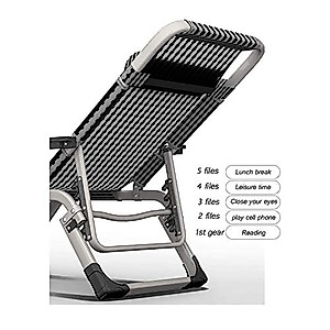 WYKDD A Portable Folding Lounge Chair Home Office Nap Bed Outdoor Beach Bed Heavy Duty Padded Recliner Breathable and Comfortable