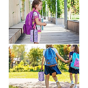 Amersun Freezable Small Cooler Bag(Built-in Ice Packs, TSA Approved), Insulated Lunch Bag for Child, Reusable Snack Bags for Kids, Portable Mini Cooler Bag with Adjustable Handle (Mermaid)