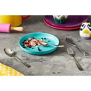 Pignr Animals Children's Cutlery, 4-Piece, from 3 Years, Cromargan Polished Stainless Steel, Dishwasher-Safe in a Gift Box with General Illustration, 4pcs, Silver