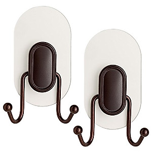 Franklin Brass 193235-CBZ IncrediGrip (No Drill) Double-Pronged Hook, Classic Bronze (2-Pack)