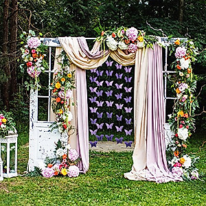 2 Pieces 3D Paper Butterfly Banner Hanging Decorative Garland for Wedding, Baby Shower, Birthday and Theme Decor, 118 Inches Long, Pink and Purple