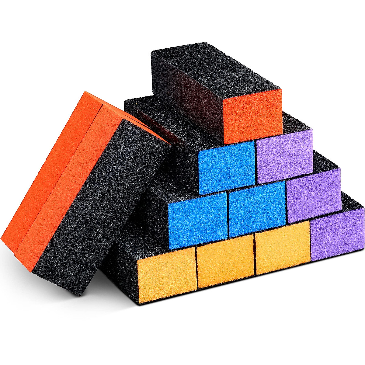 Nail Buffer Block, 12 pcs 4 Sided Sanding Buffers for Acrylic and Natural Nails, Medium 60/80 Grit Nail Buffing Block & Pedicure Manicure Tool by CHELLO