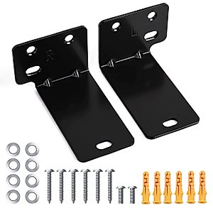 Haioulun Universal Soundbar Wall Mount Kit, Sound Bar Wall Mount Bracket Compatible Samsung, LG, Sony, Bose and Most of Soundbars, Wall Mount Shelf Mounting Brackets-Black