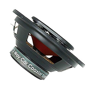 Audiobank 4X 6.5-Inch 800 Watts Peak Power Handling Total 3-Way Red Car Audio Stereo Coaxial Speakers Rubber Coated Cloth Speaker Surround Sensitivity -90dB -AB1670