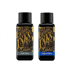 Diamine Fountain Pen Ink 30ml - Earl Grey & Oxford Blue - 2 Pack