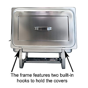TigerChef Chafing Dish Buffet Set - Chaffing Dishes Stainless Steel - 2 Sets of Chafers and Buffet Warmer Sets: 4 Chafing Gels, 2 Slotted Spoons and Foldable Frame - Food Warmers for Parties Buffets