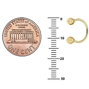 Ritastephens 14k Solid Gold Eyebrow Nipple Circular Barbell HorseShoe Body Jewelry