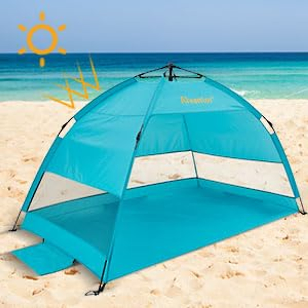 Alvantor Beach Tent Coolhut Plus Beach Umbrella Sun Shelter Cabana Automatic Pop Up UPF 50 Sun Shade Portable Camping Hiking Canopy Easy Set Up Light Weight Windproof Stable 2-3 Person