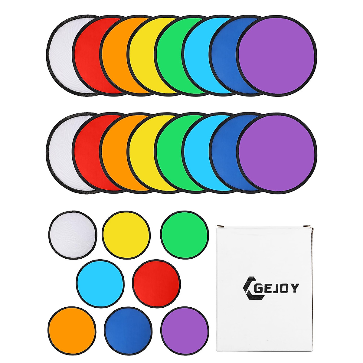 Gejoy 24 Pcs Foldable Flying Disc Fans Set Beach Flying Disc for Party Gift Halloween Christmas New Year (Mixed Color)