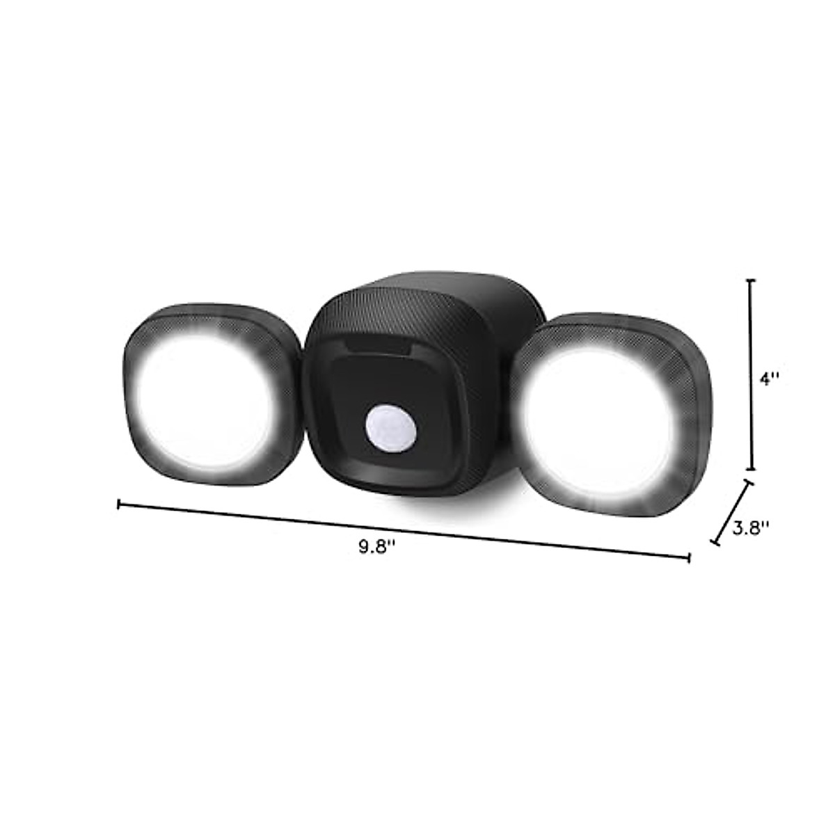 Battery-Operated Motion Sensor Light Outdoor/Indoor - Battery Powered LED Flood Light, IP65 Waterproof Wireless Security Lights Outside Lights for House Garage Patio Porch Shed Exterior, Black-1Pack