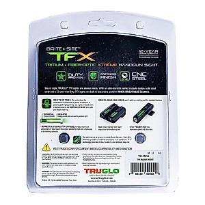 TRUGLO TFX Handgun Sight | Durable Shock-Resistant Compact Brightly Glowing Tritium & Fiber-Optic Xtreme Day/Night Sight, Compatible with Ruger SR Handguns