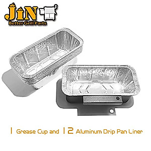 Grease Cup Drip Catcher Cup for Blackstone Griddles Accessories, Grill Collection Pan Drip Tray Replacement Part for Blackstone 28 inch 36 inch Professional Flat Top（1pan+12liners）
