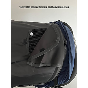 Universal Stroller Sun Shade Cover Stroller Canopy Awning for Pushchair Pram Baby Buggy Parasol Sun Umbrella with Pockets Mesh Window Adjustable Retractable